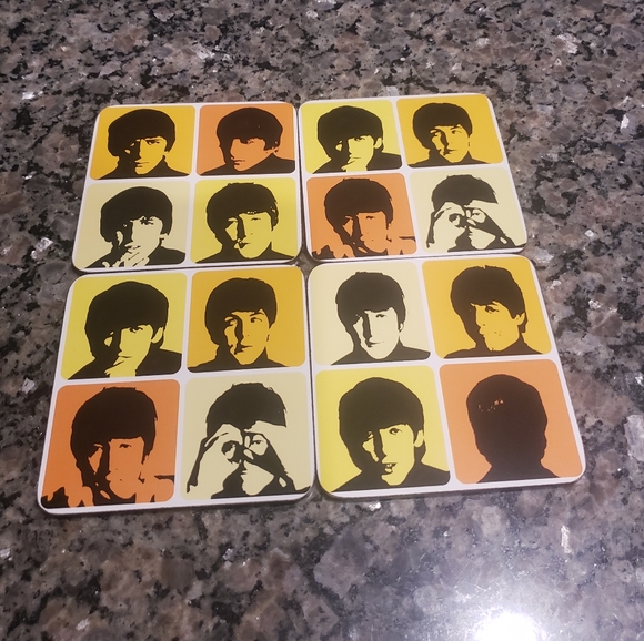 The Beatles | Other | The Beatles Cork Backed 4 Piece Coaster Set | Poshmark
